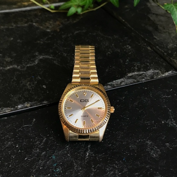 CG | Accessories | Vintage Cg Quartz Watch Silvergold Tone Flex Band ...